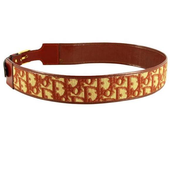 Dior | Accessories | Christian Dior Burgundy Monogram Belt | Poshmark